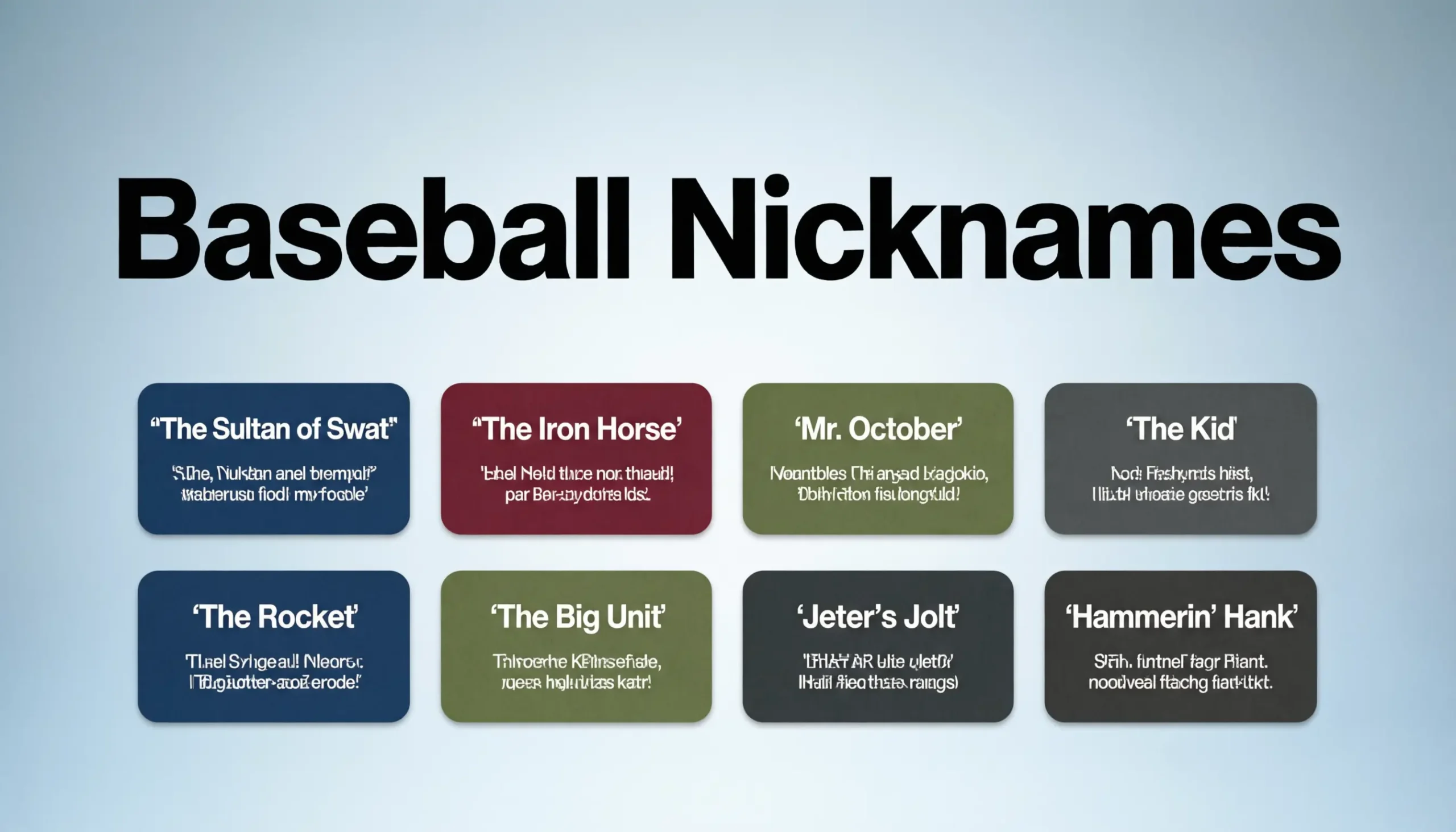 100+ Baseball Nicknames That Made MLB History